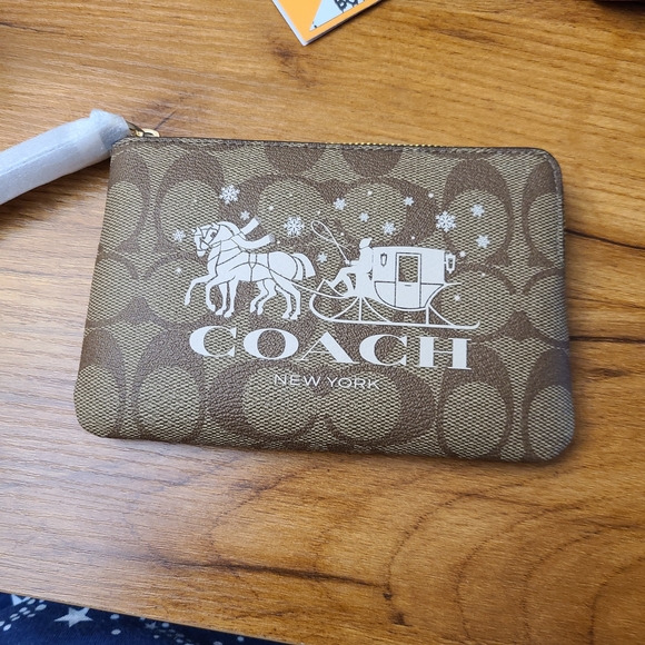 Coach | Bags | Coach Holiday Signature Wristlet | Poshmark